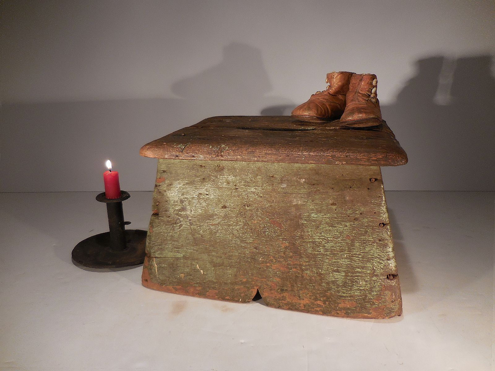 AAFA Old Farmhouse Primitive Pine Barn Stool Antique Wood Step Stool ...