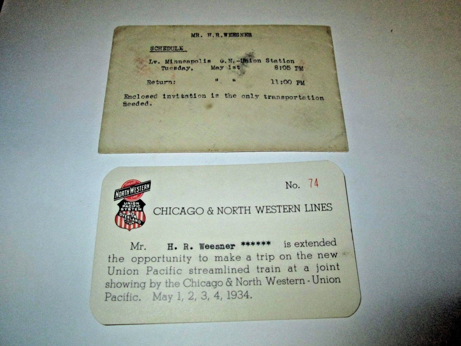 Vintage Chicago North Western Lines Union Pacific Train Ticket vintage-chicago-north-western-lines-union-pacific-train-ticket