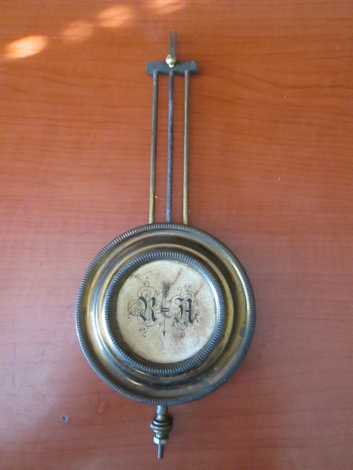 Antique German spring driven vienna wall clock R A pendulum 8-1/2 ...