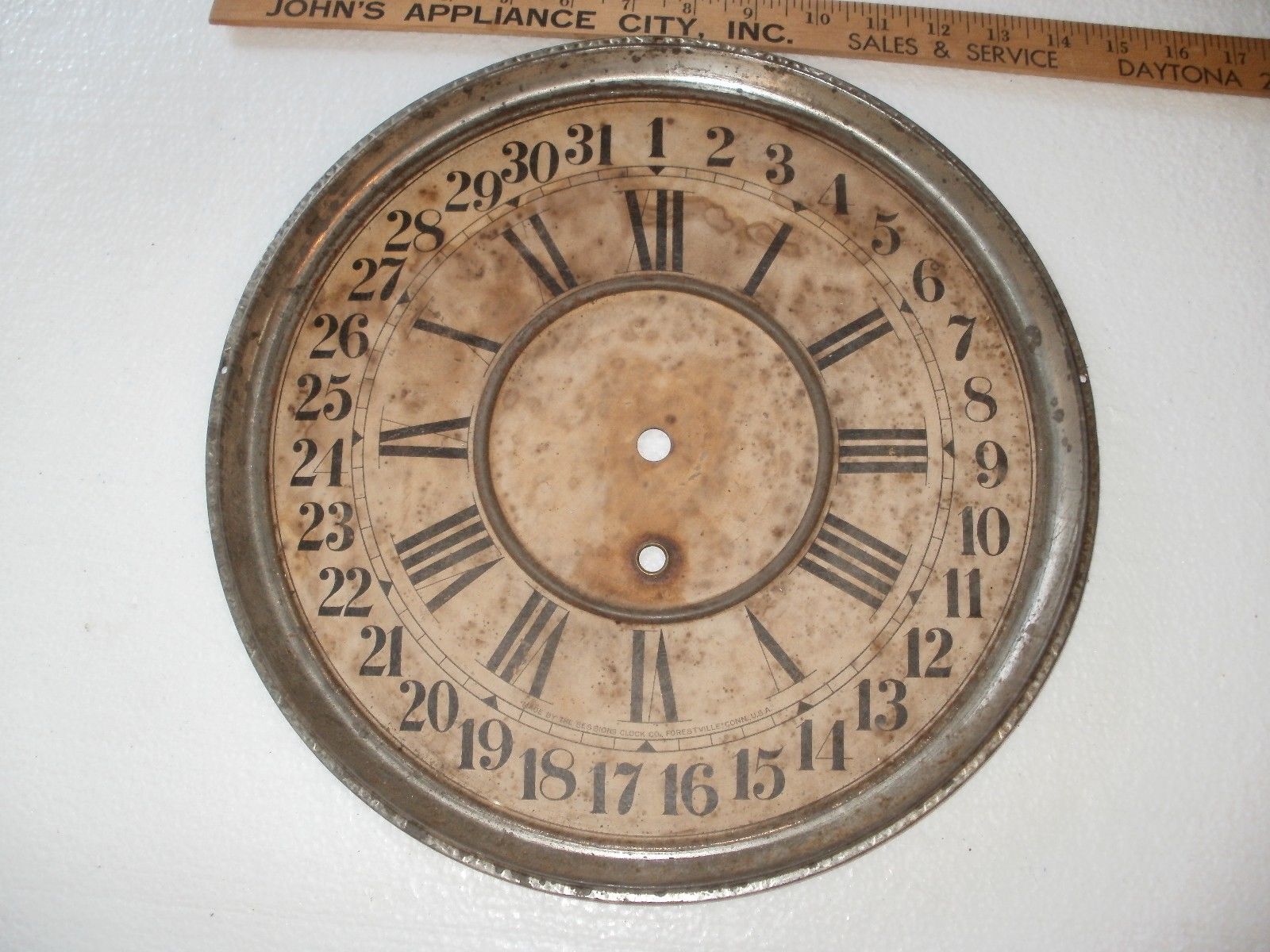 Antique SESSIONS REGULATOR 13" Calendar Clock Dial -- Antique Price ...