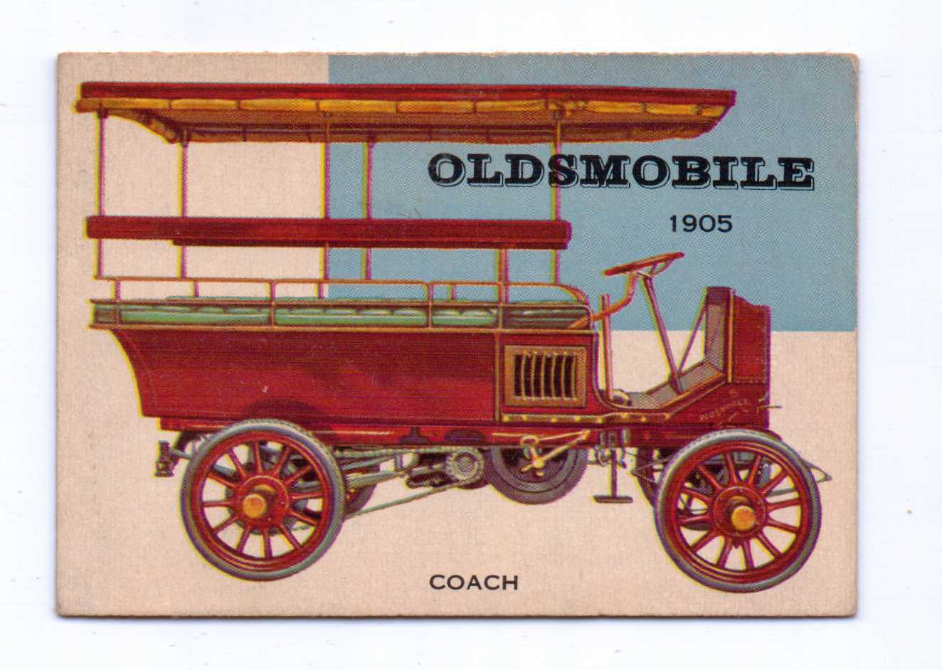 1954 TOPPS WORLD ON WHEELS #113 1905 OLDSMOBILE COACH EXNM -- Antique ...