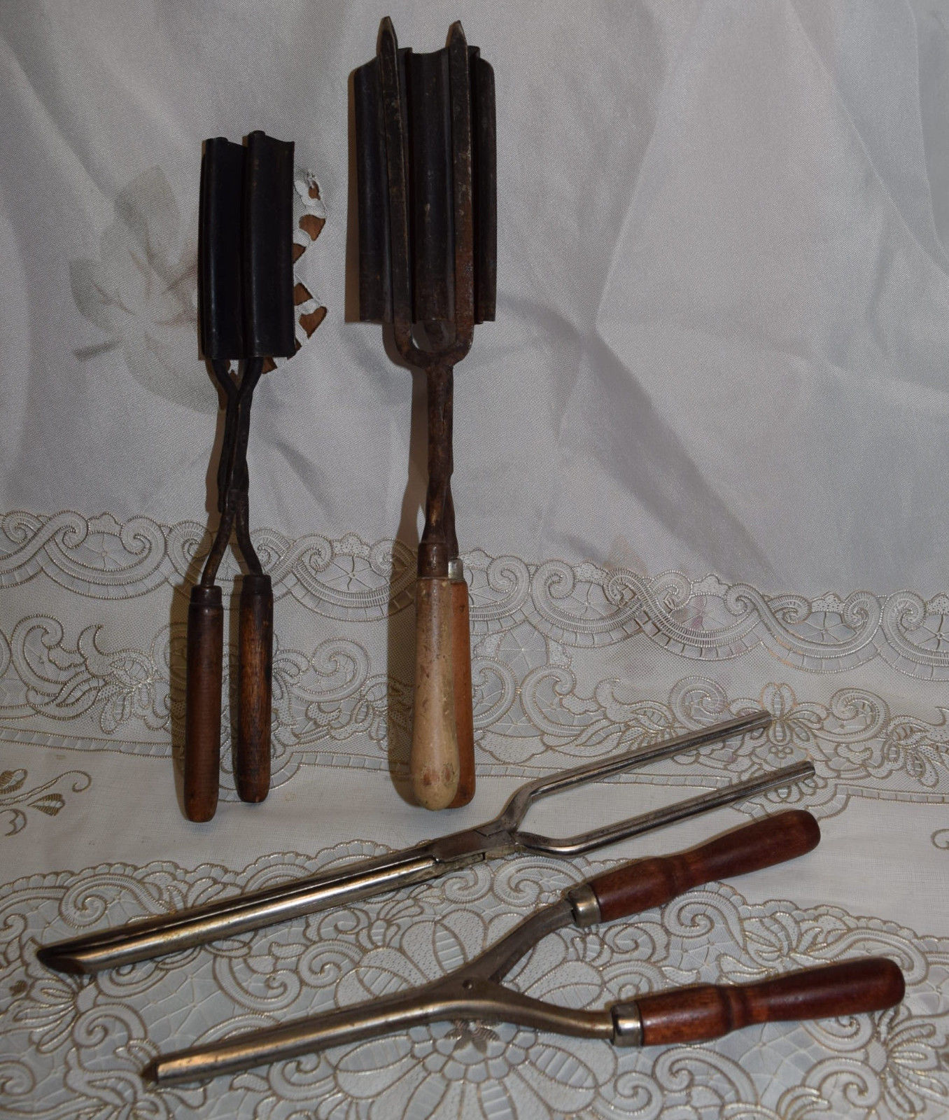 Antique 4 Lot - 2 Womens Curling Irons & 2 Wave Irons Includes Marcel ...