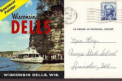 Wisconsin Dells Souvenir Folder 14 view fold-out postcard 1966 postmark ...