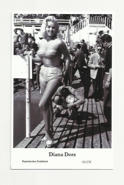 (N90) SEXY DIANA DORS SWIFTSURE (64/135) PHOTO POSTCARD FILM STAR PIN UP GLAMOUR -- Antique ...