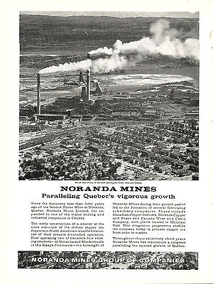 1960 NORANDA MINES IN NORANDA QUEBEC CANADA ORIGINAL AD -- Antique ...