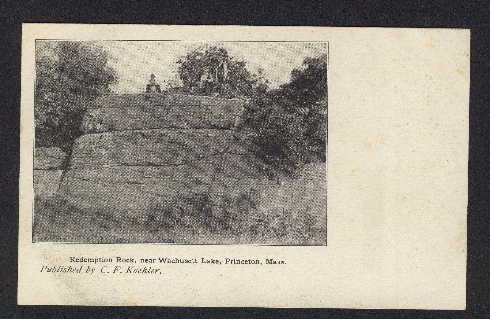 Old Vintage Redemption Rock near Wachusett Lake Princeton MA Postcard ...