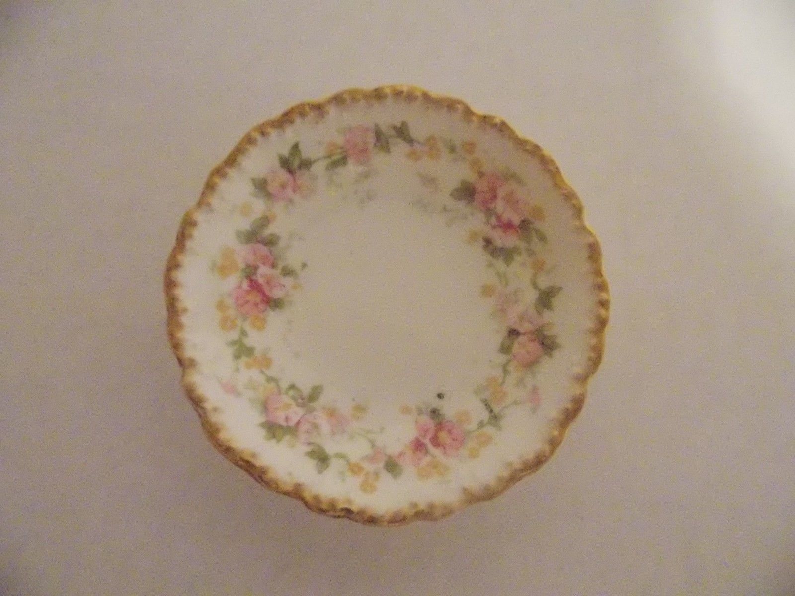 Vintage Theodore Haviland Limoges Floral Pattern w/Gold Gilt Butter Pat ...