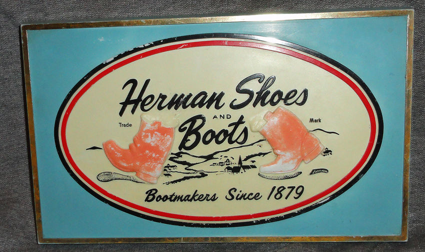 Vintage 1960s herman Shoes & Boots Advertising Counter Sign Plastic VG ...