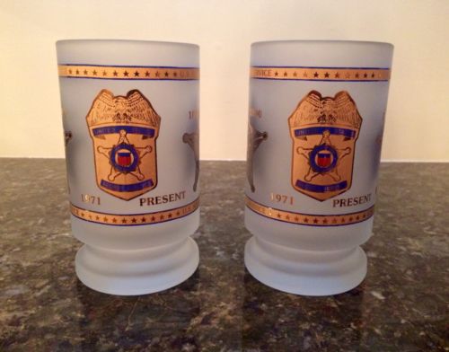 Set of TWO USSS Secret Service Insignia Star Logo Badge Seal Beer Mugs ...