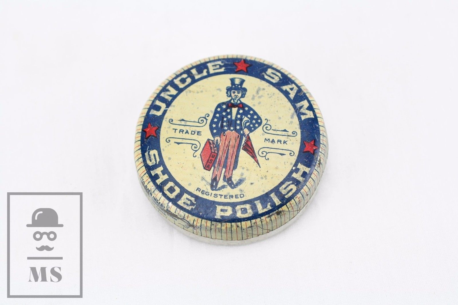 Vintage Uncle Sam Shoe Polish Collectible Tin Box - Empty -- Antique ...