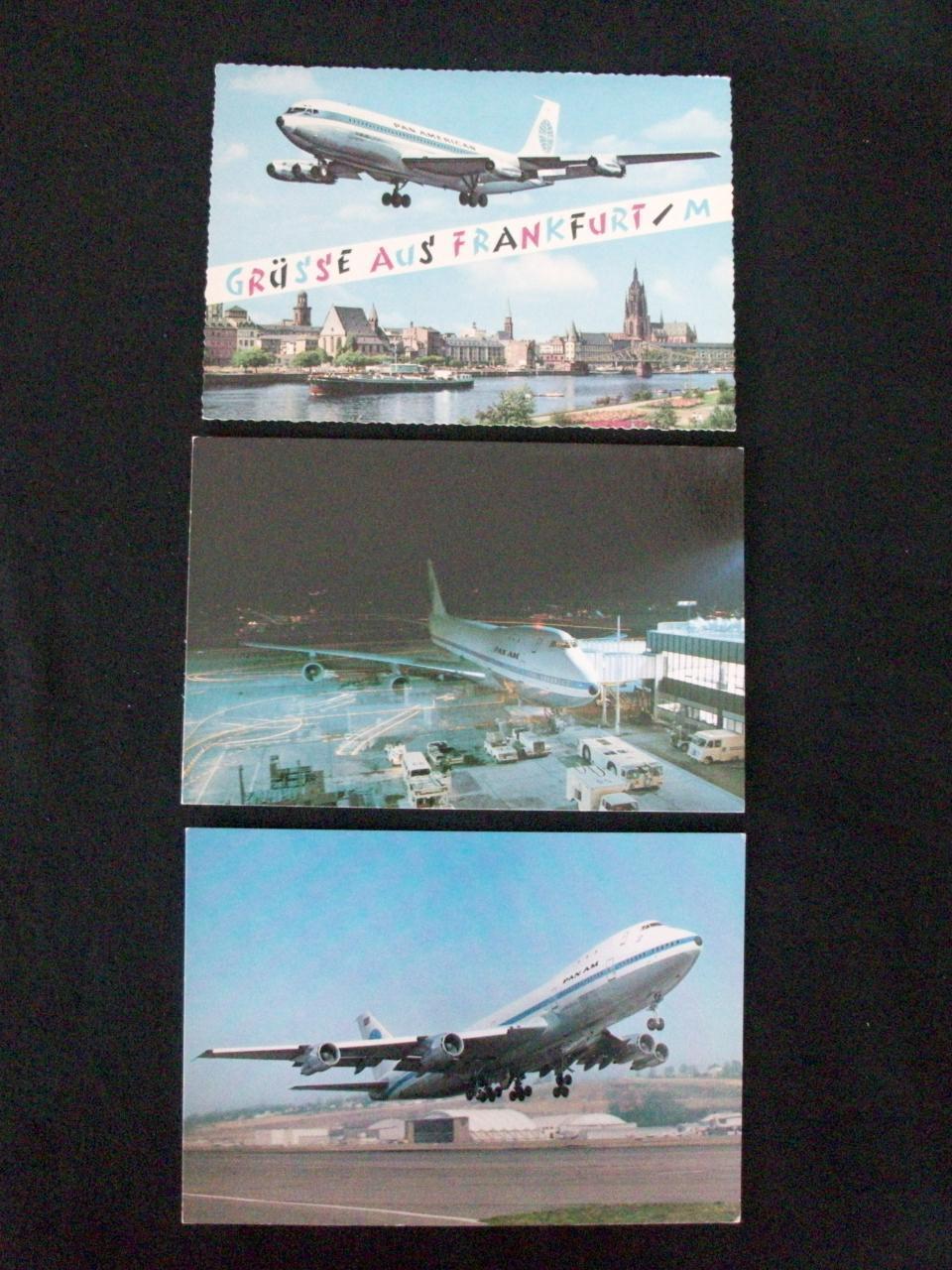 Postcard Lot of 3 Pan Am American Airlines Airplanes Boeing 747 Tokyo ...