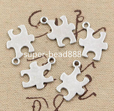 Free 12pcs Antique Silver Puzzle Piece Jigsaw Charms Jewelry Findings ...