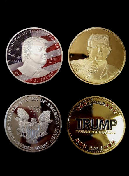 Donald Trump Collector Coins One Gold & One Silver USA Flag 2 Coin Set ...