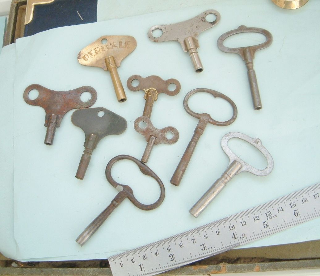 clock makers mantel wall shelf clocks winder keys nice old key ANTIQUE ...