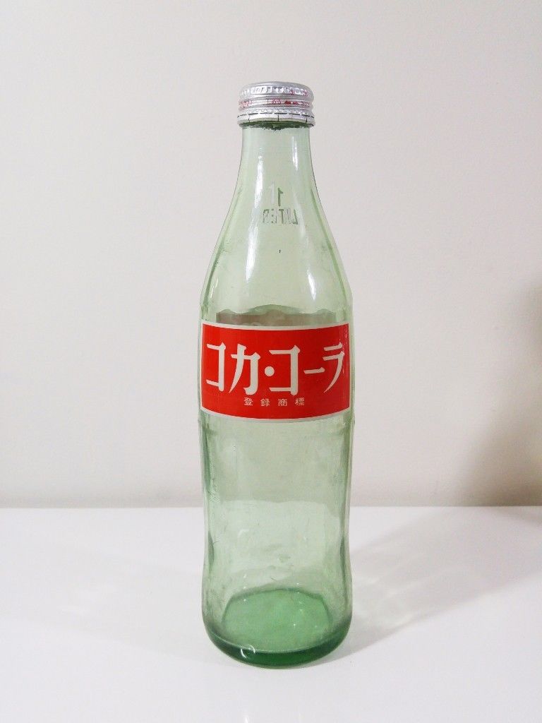 Coca Cola Coke Vintage 1980 Japan Coke 1 Liter Glass Bottle Rare