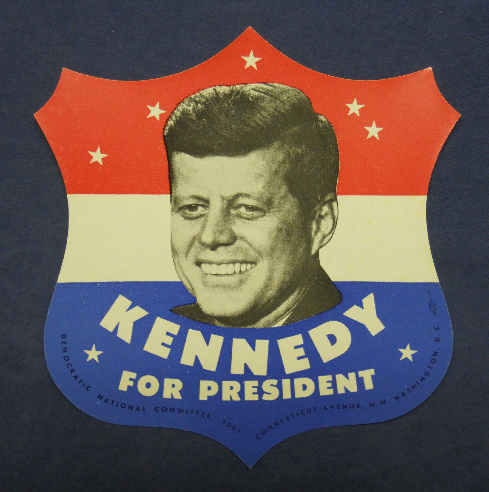 Vintage 1960 John KENNEDY for President campaign shield window decal ...