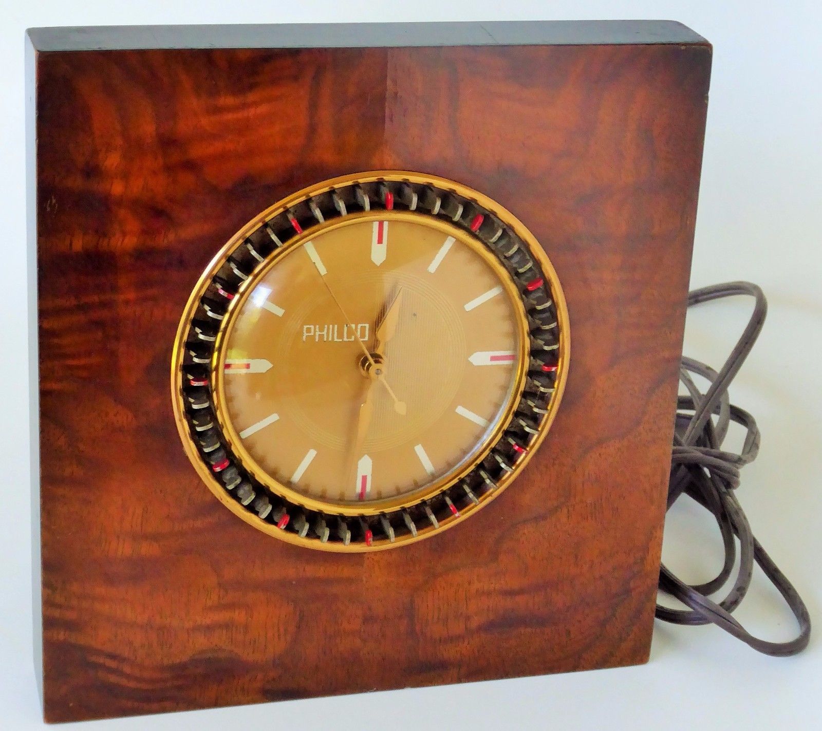 ANTIQUE GE PHILCO AUTOMATIC CONTROL ELECTRIC DESK CLOCK MODEL 8B-56 ...
