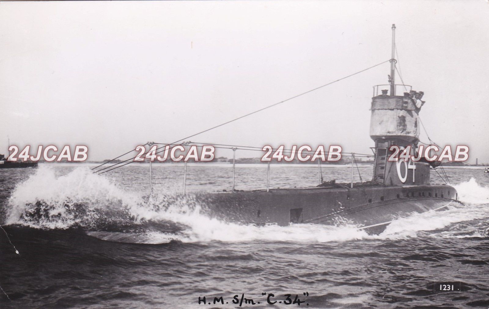 Original Photograph Royal Navy. HMS "C34" submarine. Sunk off Shetland ...