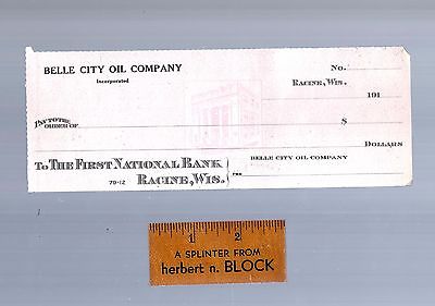 2 Old Racine Wisconsin Memorabilia 1900''s Bank Check & 1938 Park High ...