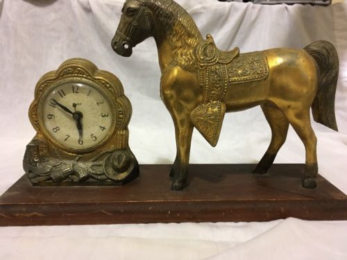 VINTAGE HORSE CLOCK MODEL # 315 UNITED CORP BROOKLYN NEW YORK ANTIQUE ...