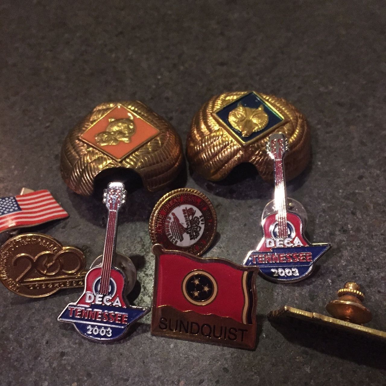 Vintage and antique Boy Scout handkerchief clips Tennessee pins guitar ...