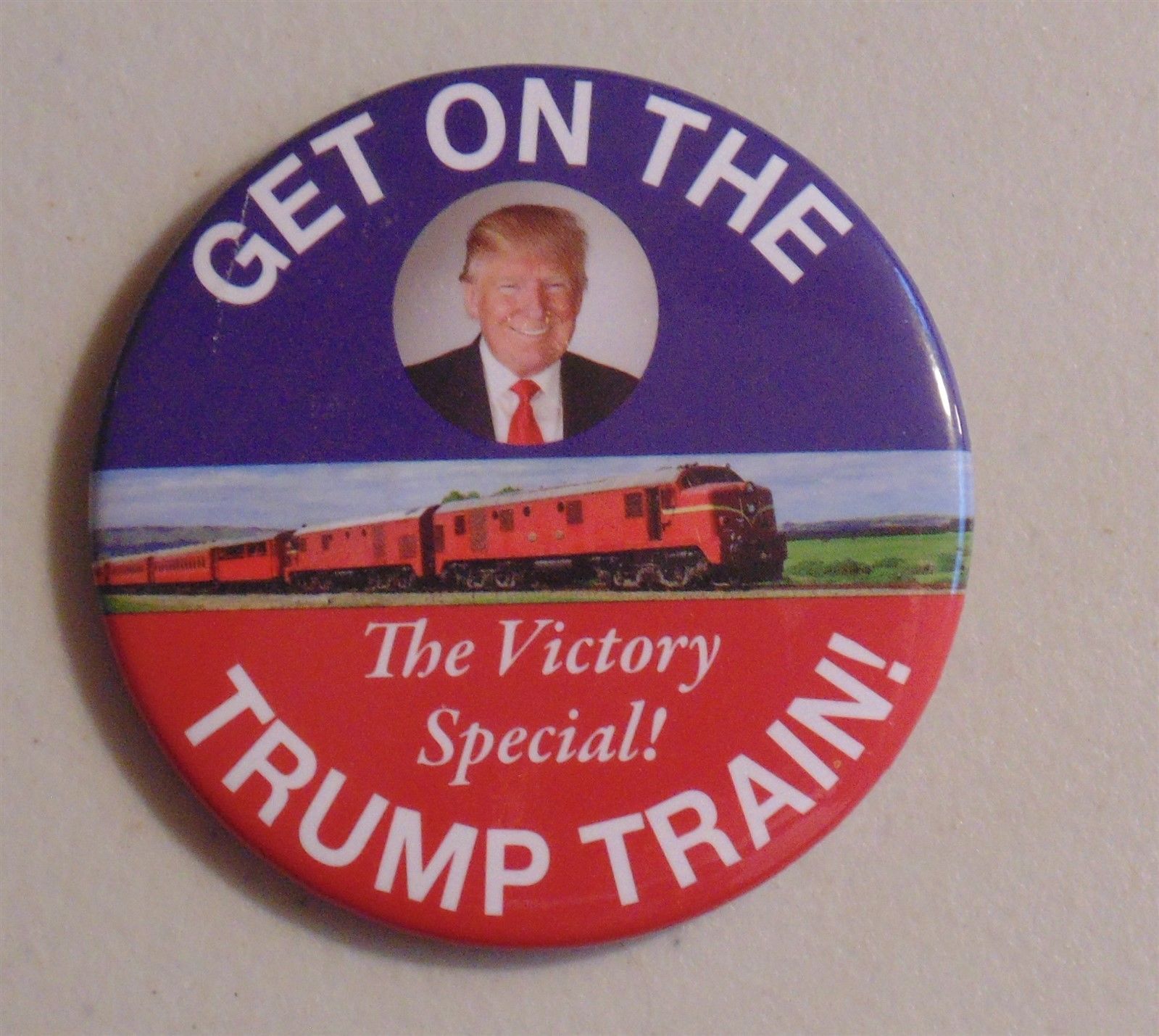 Donald Trump 2016 train campaign pin button political -- Antique Price ...