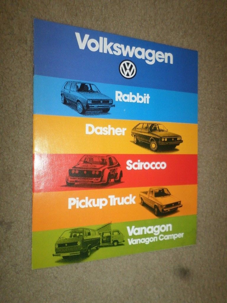 c.1979 Volkswagen "Dasher Scirroco Rabbit Vanagon Pickup" Dealer Sales ...