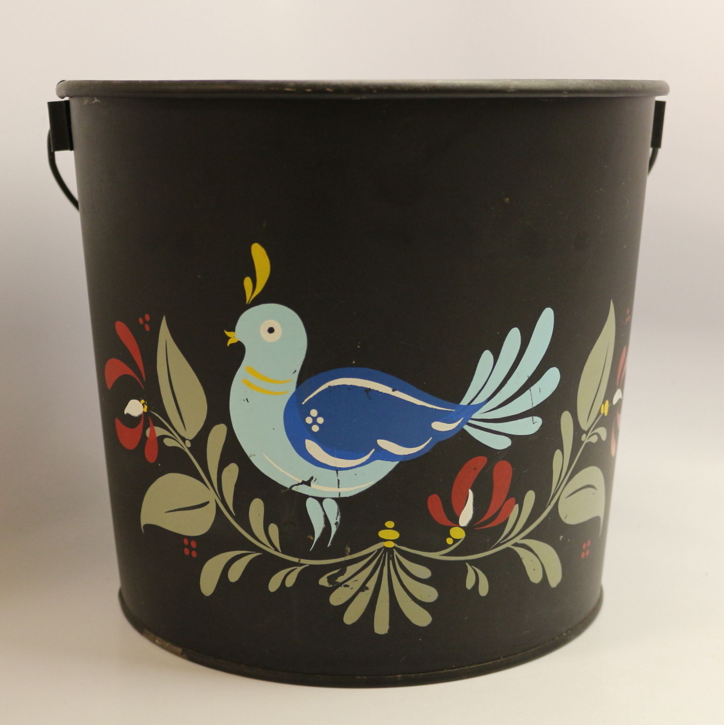 Toleware Pennsylvania Dutch Style Painted Pail -- Antique Price Guide ...