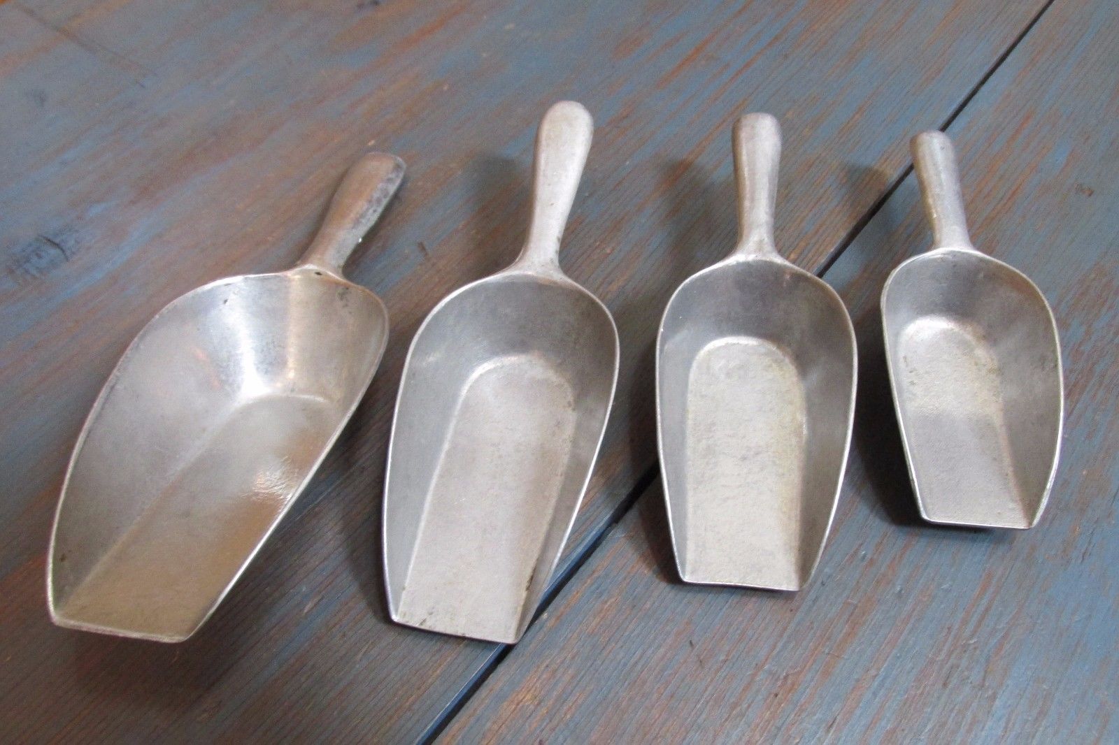 Set of Four Aluminum Scoops, Marked Germany, Country, Farm House ...
