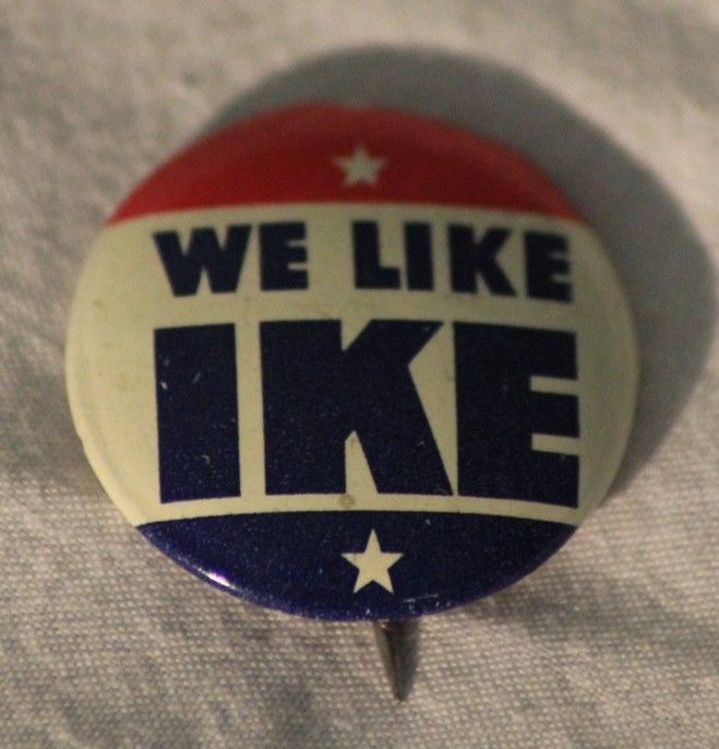 1950''s - WE LIKE IKE Campaign Button -- Antique Price Guide Details Page