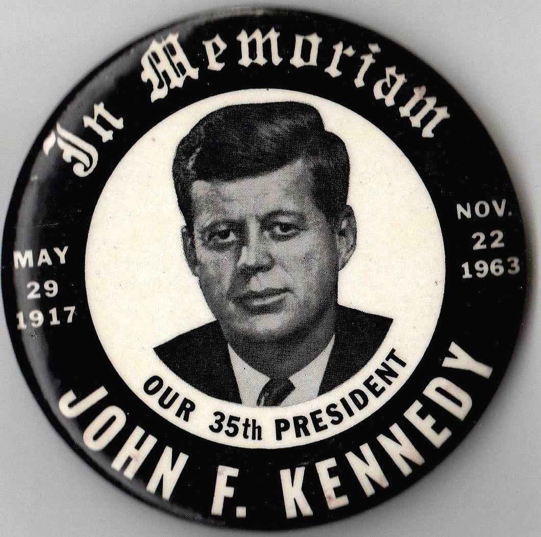 JFK Button JOHN JACK KENNEDY Pin 1963 Memorial pinback President ...