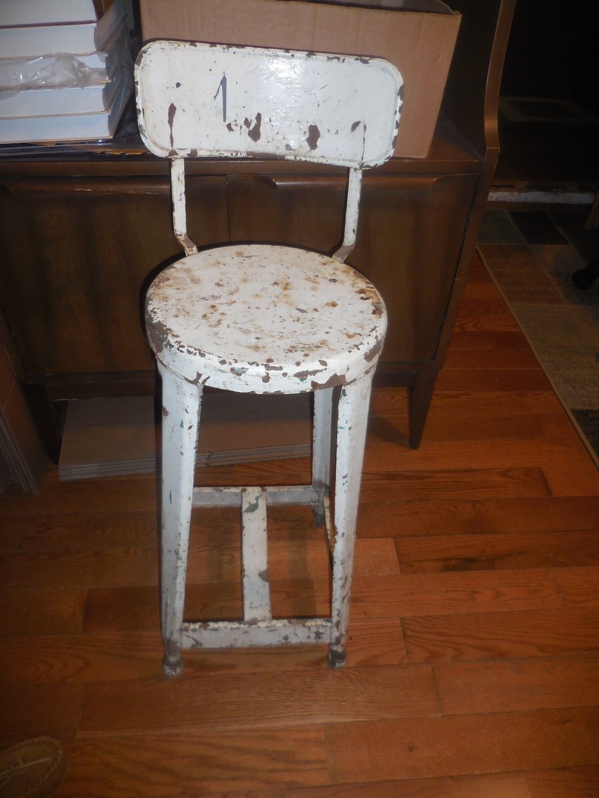 Vintage metal iron Industrial Machine Age Steam Punk Bar Stool Task ...