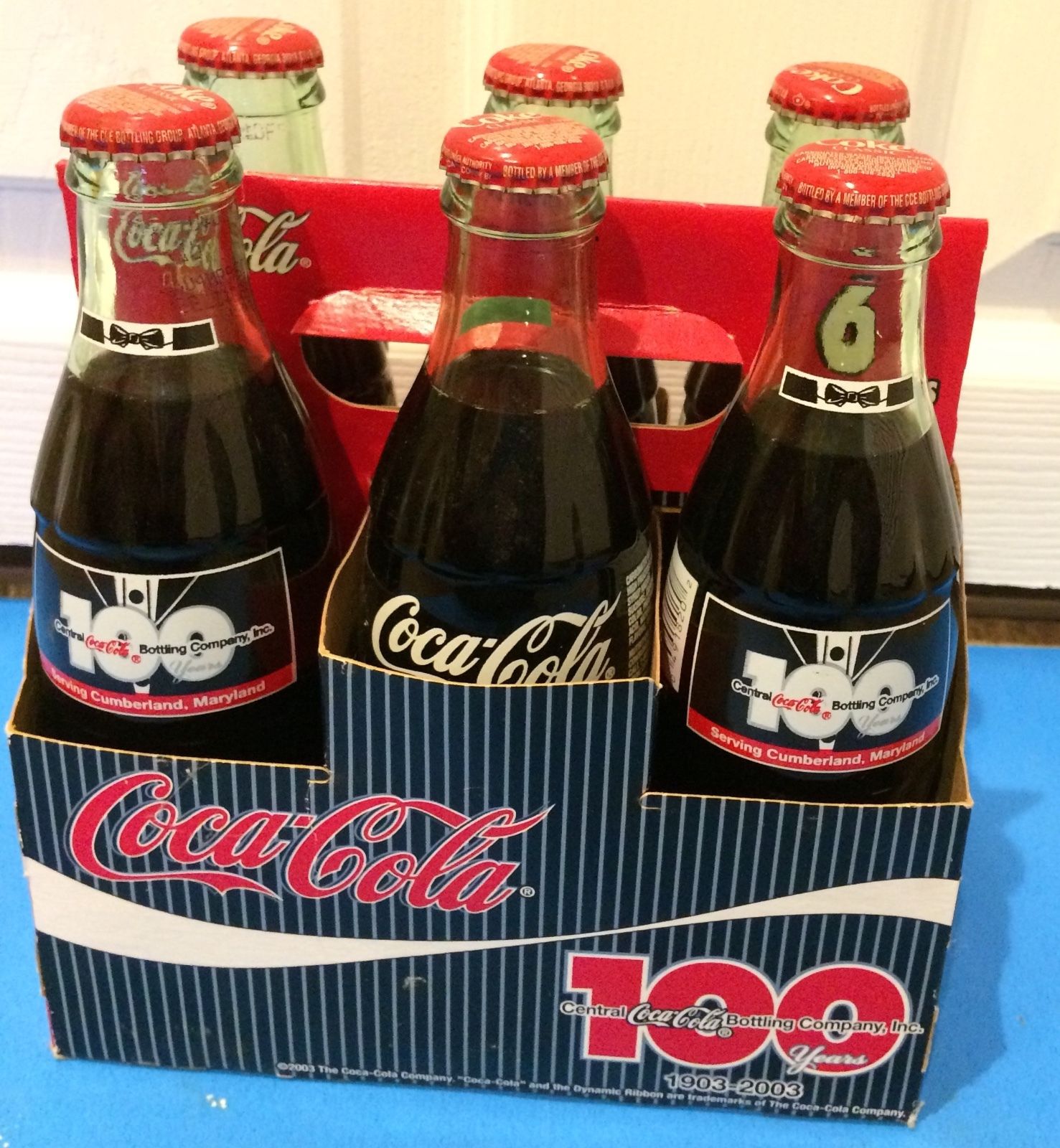 2003 6 Pack Coke Coca Cola 100 Anniversary Bottles Cumberland MD ...