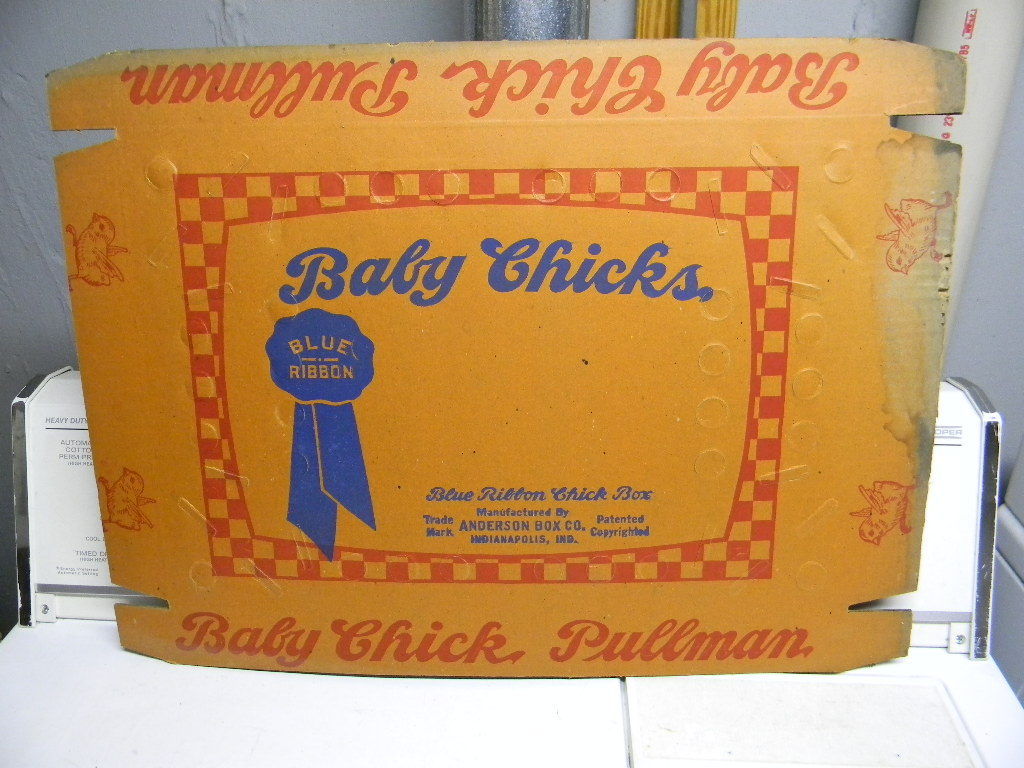 VINTAGE BLUE RIBBON BABY CHICK PULLMAN CHICKEN BOX ANDERSON BOX INDIANA ...