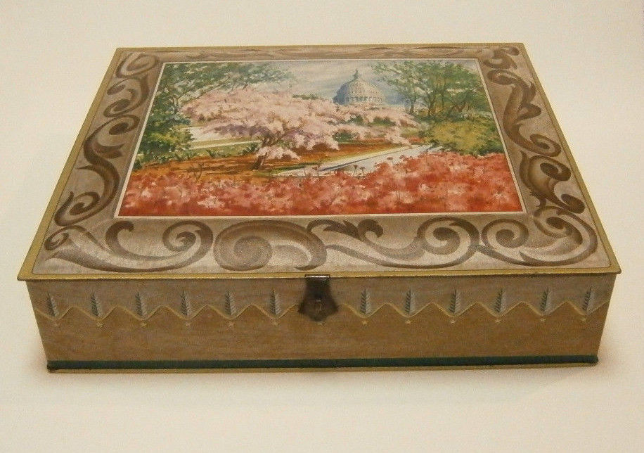 Nice Vintage Sunshine Biscuits Lockable Tin Box With Capitol and Cherry ...