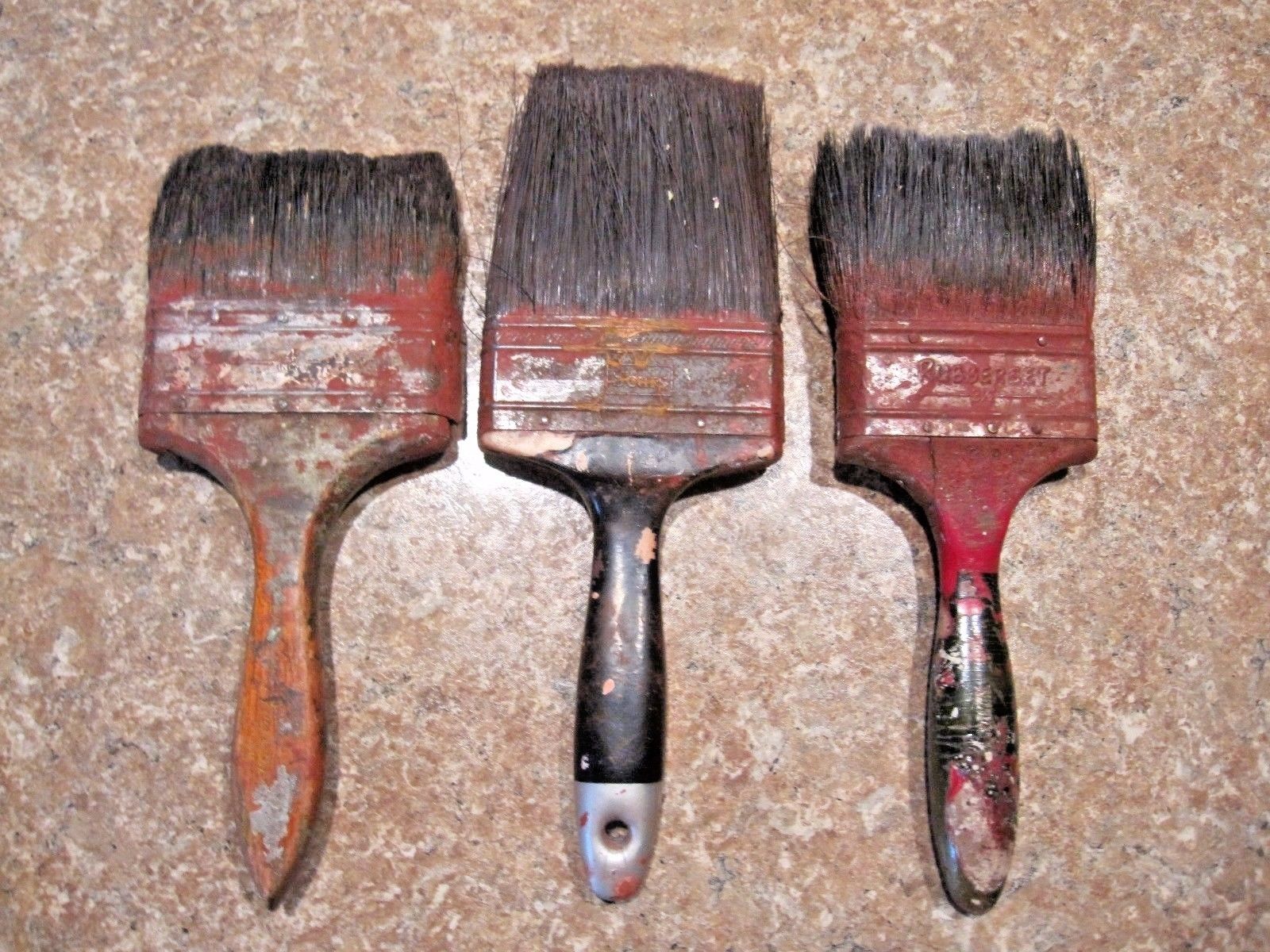 3 LG Vintage Paint Brush Steampunk Industrial Art Rustic Primitive ...