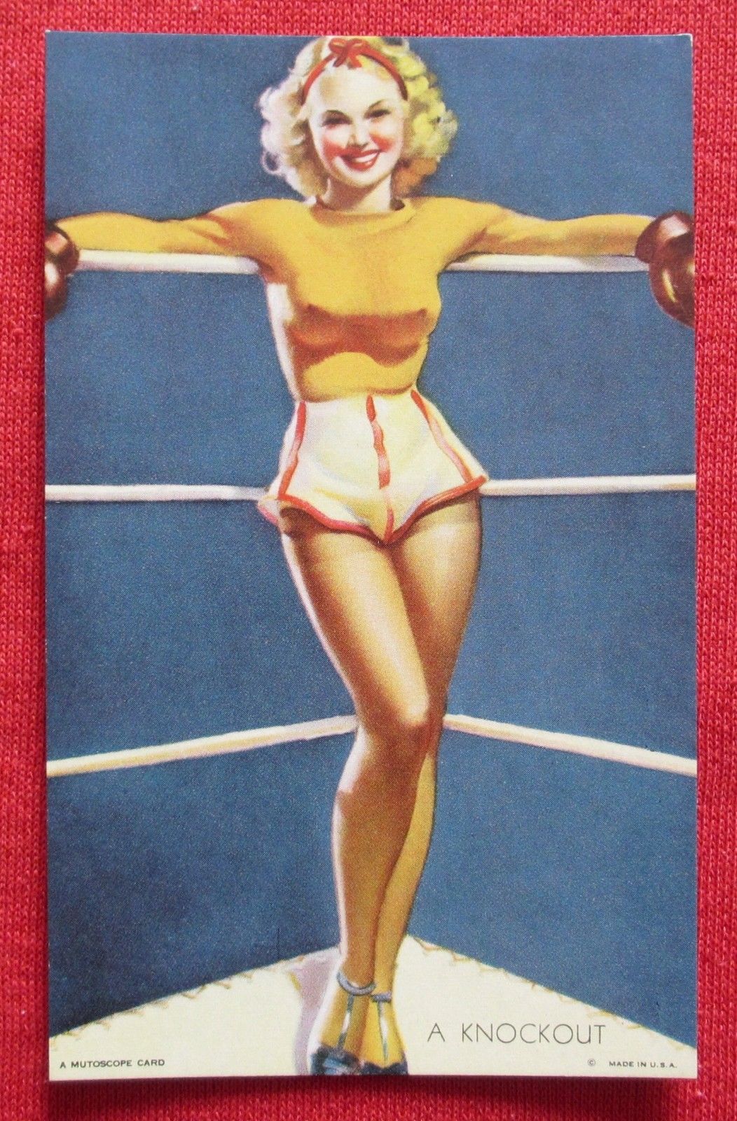 Original 1940 Glamour Girls Mutoscope Card Pin Up Girl A Knockout Gil