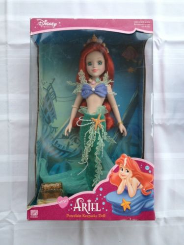 Disney Princess Ariel Porcelain Keepsake Doll Little Mermaid New In Box 16 Doll Antique