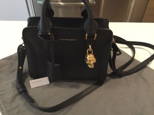 Authentic Alexander McQueen Black Mini Padlock Purse -- Antique Price ...