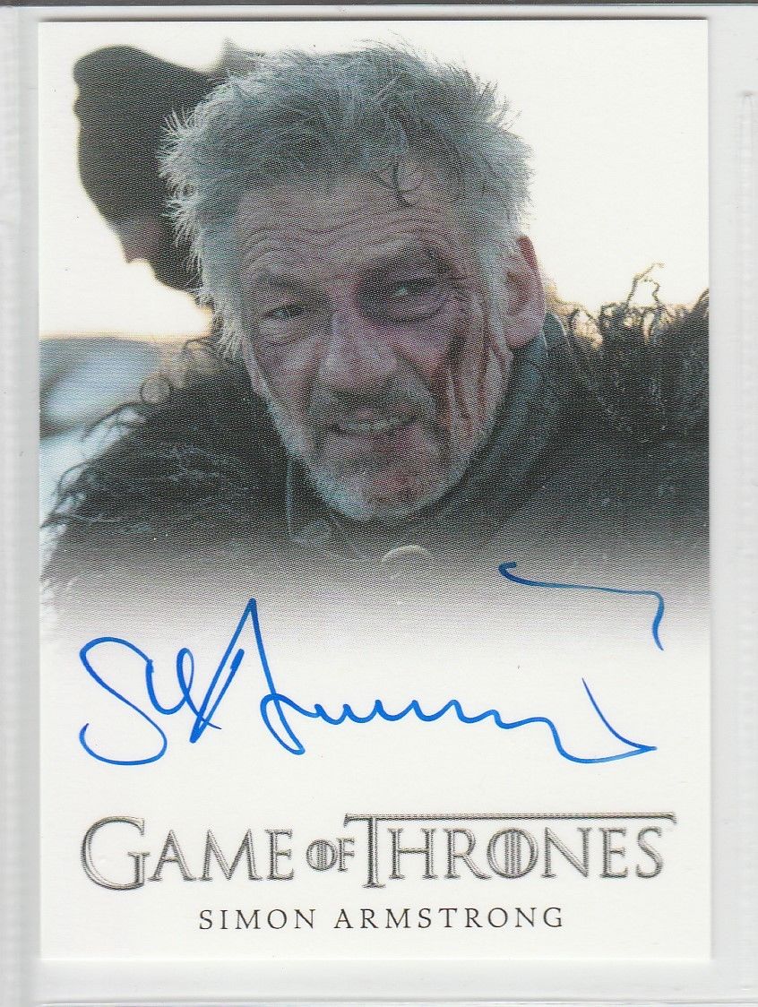 GAME OF THRONES SEASON 6 AUTOGRAPH Simon Armstrong as Qhorin Halfhand ...