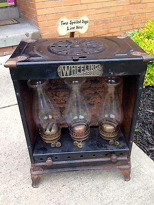 ANTIQUE OIL LAMP STOVE/HEATER #315 WHEELING CORRUGATING CO ESTABLISHED ...