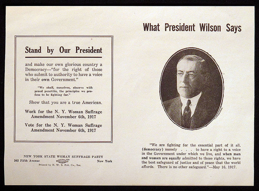1917 Scarce WOMEN''S SUFFRAGE Leaflet WOODROW WILSON Feminist History N ...