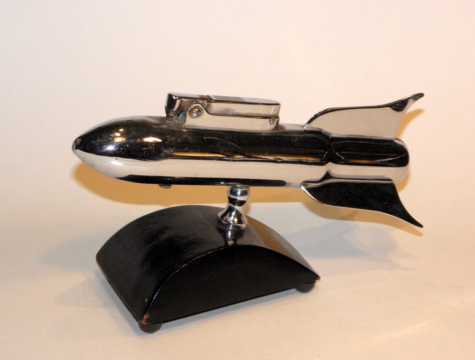 1950''s art deco machine age modernist chrome figural rocket spaceship ...
