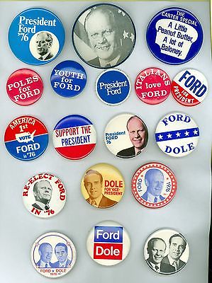 18 Vintage 1976 President Gerald Ford Political Campaign Pinback ...