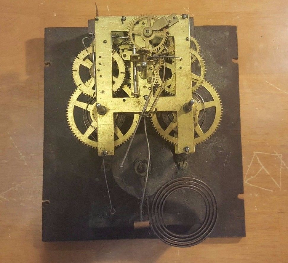 Antique Ingraham Mantel Clock Movement Parts Repair. Circa 1885. No ... Antique Ingraham Mantel Clock Movement Parts Repair. Circa 1885. No ...