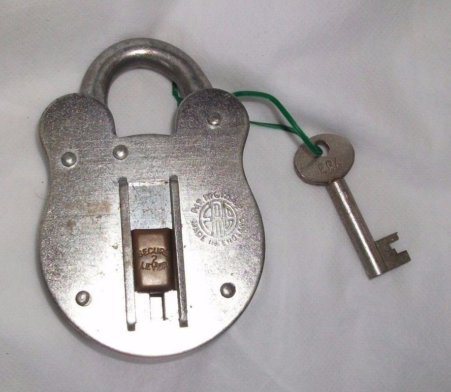 ERA Secure 2 Lever Padlock with Key - PAT. No. 617582 -- Antique Price ...