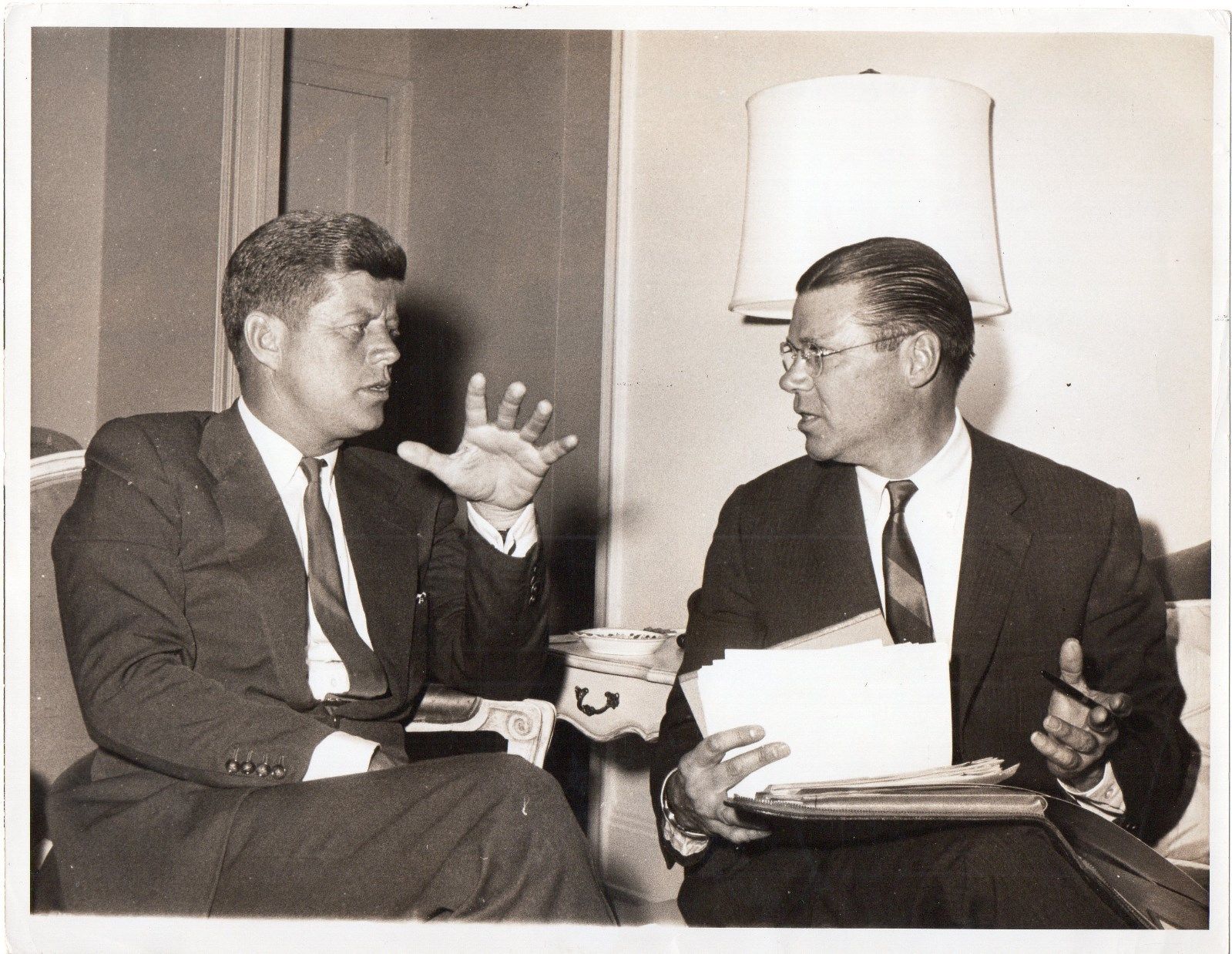 1961 Orig Photo President JOHN F KENNEDY & ROBERT MCNAMARA Defense ...