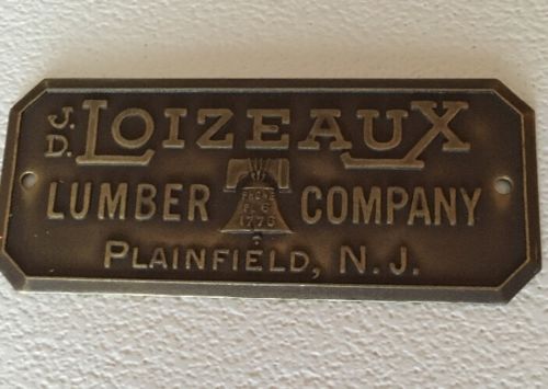 Vintage Advertising 2 Hole Metal Nameplate Sign~J.D.Loizeaux Lumber ...