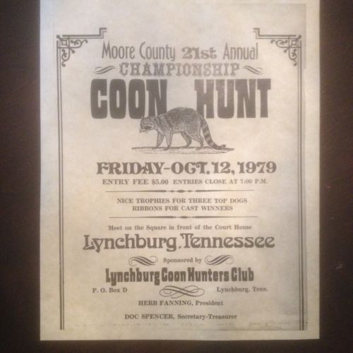 Coon Hunting Flyer Print- Man Cave Deer Duck Raccoon Vintage -- Antique ...