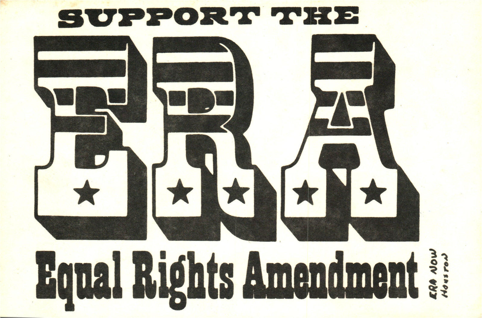 Vintage Equal Rights Amendment ERA Now Houston "Support The ERA" Hand ...